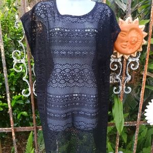 Mossimo Supply Co. | Swim | Mossimo Sexy Black Sheer Mesh Swim Cover Up ...